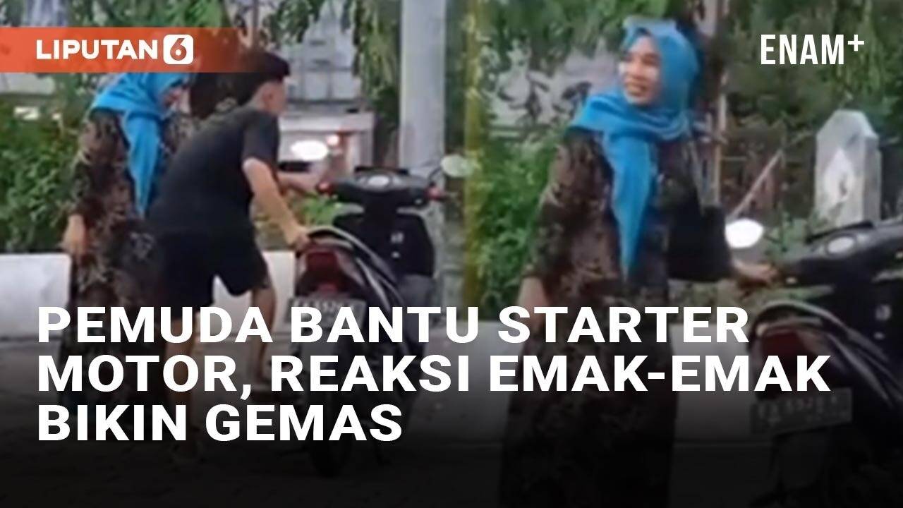 Viral Pemuda Bantu Emak-Emak Starter Motor, Endingnya Bikin Gemas - LiputanEnam | Vidio