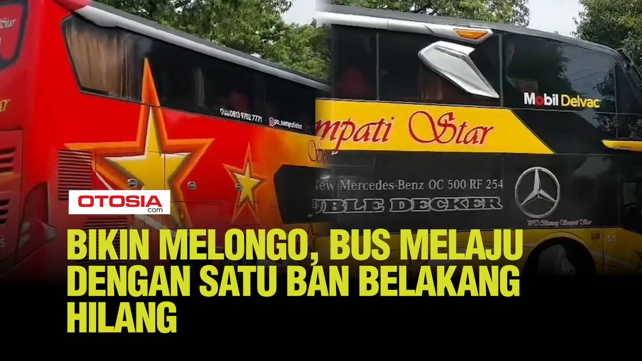 Momen Unik Sebuah Bus Melaju Dengan Tenang Walaupun Satu Ban ...
