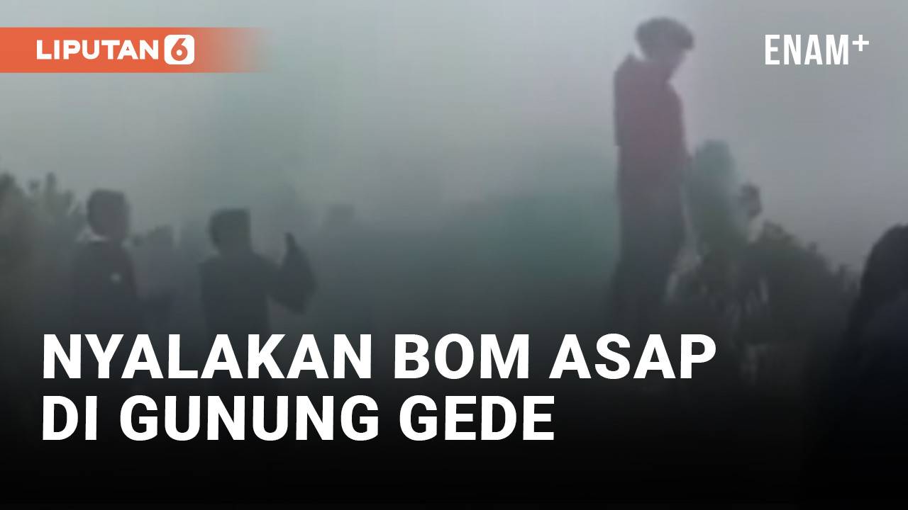 Viral! Pendaki Nyalakan Bom Asap di Puncak Gunung Gede - liputan6.com