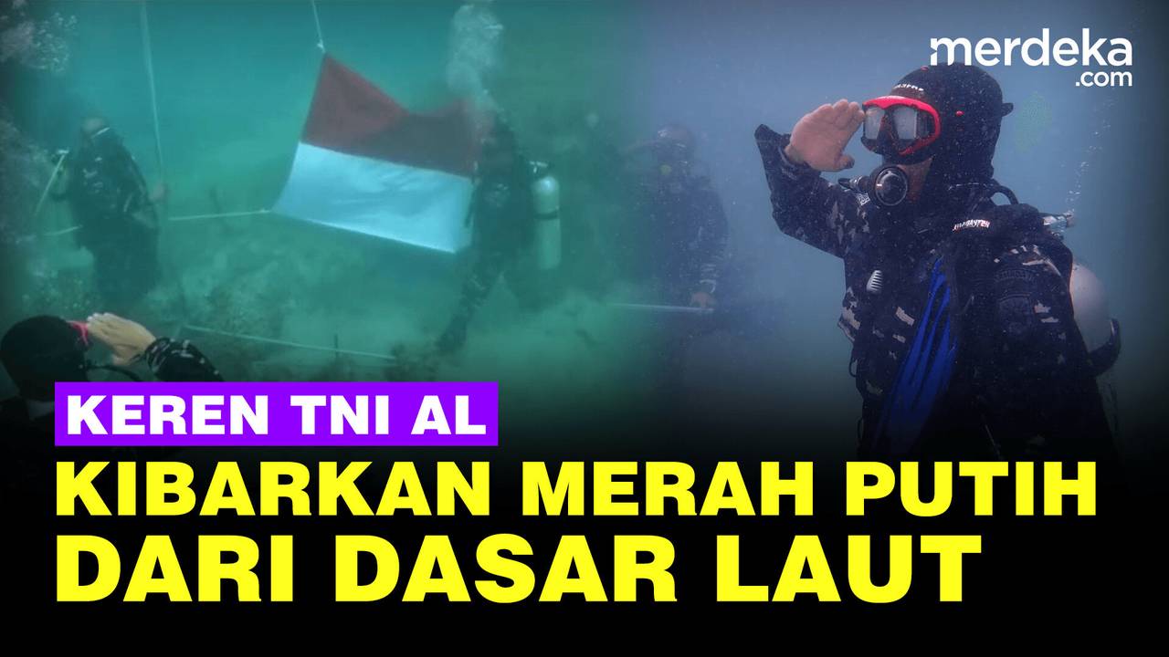 Keren! TNI AL Kibarkan Merah Putih dari Dasar Laut Pulau Sangiang ...
