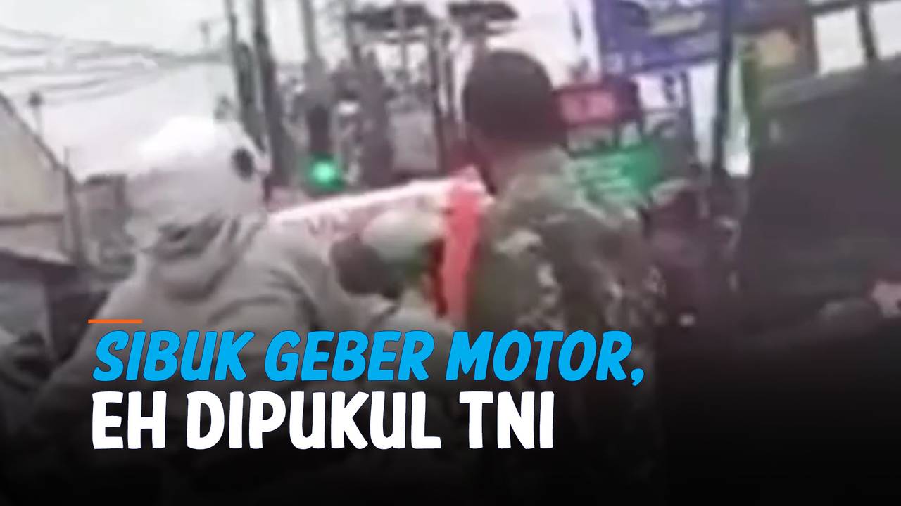 Sibuk Geber Motor di Lampu Merah, Pria Kena Pukul Anggota TNI - LiputanEnam | Vidio