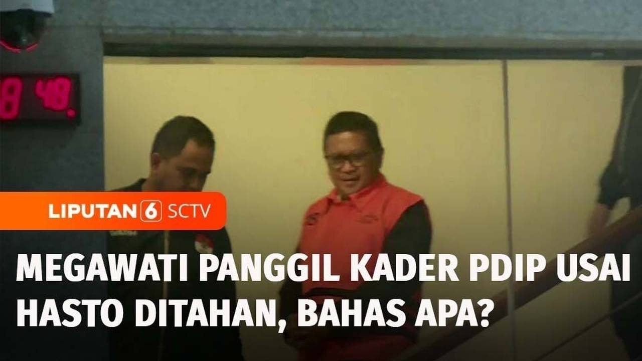 Hasto Ditahan KPK, Megawati Minta Kader PDIP Tunda Ikut Retret | Liputan 6 - SCTV | Vidio