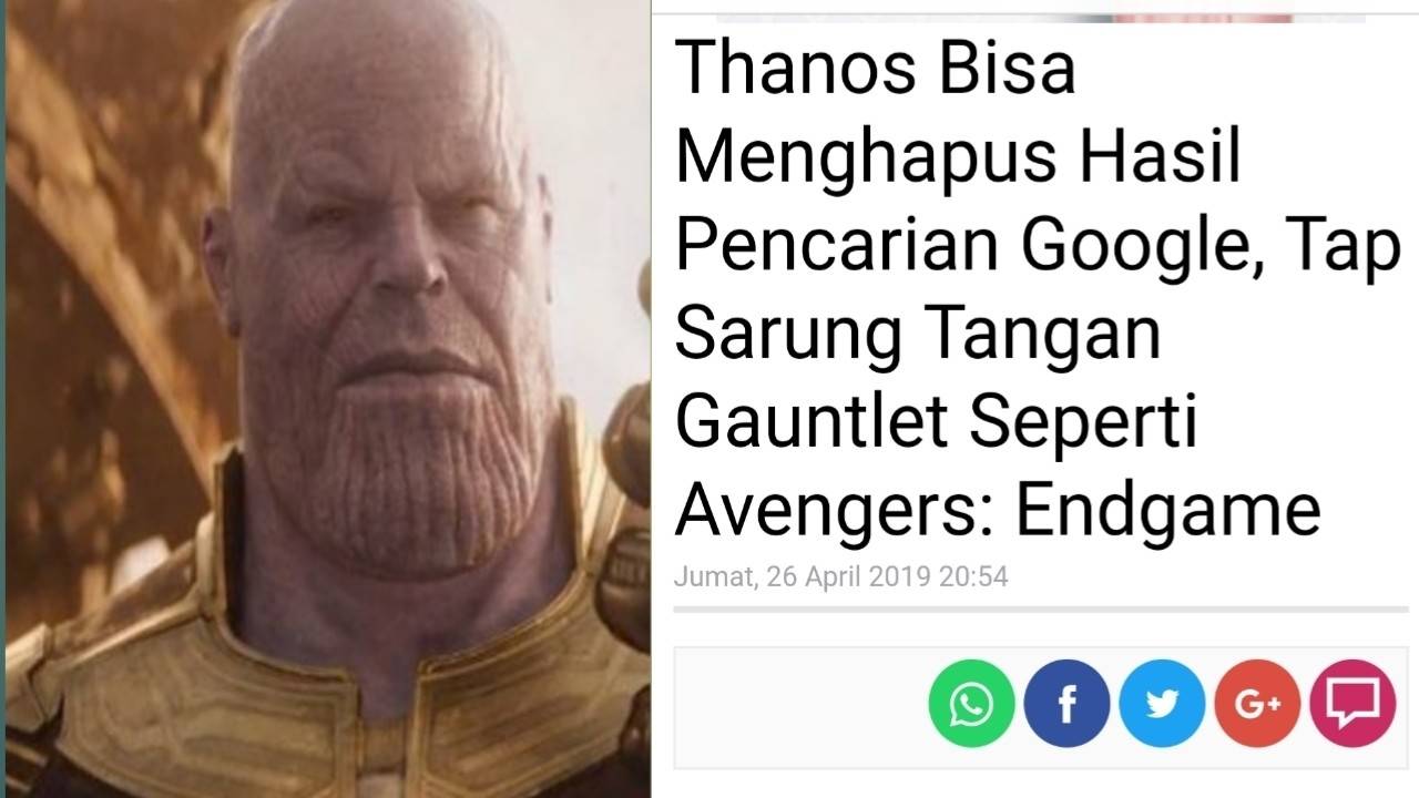 Thanos Bisa Menghapus Hasil Pencarian Google, Tap Sarung Tangan Gauntlet Seperti Avengers ...