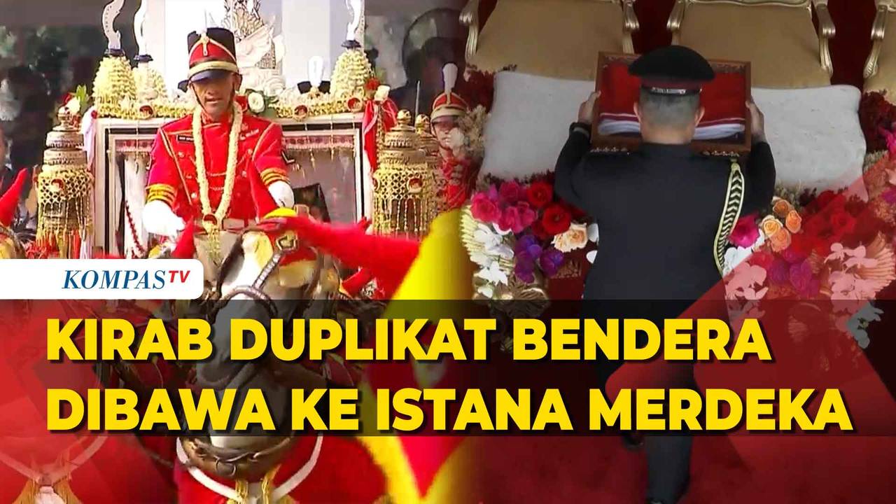 [FULL] Detik-detik Kirab Duplikat Bendera Merah Putih Dibawa dari Monas ...