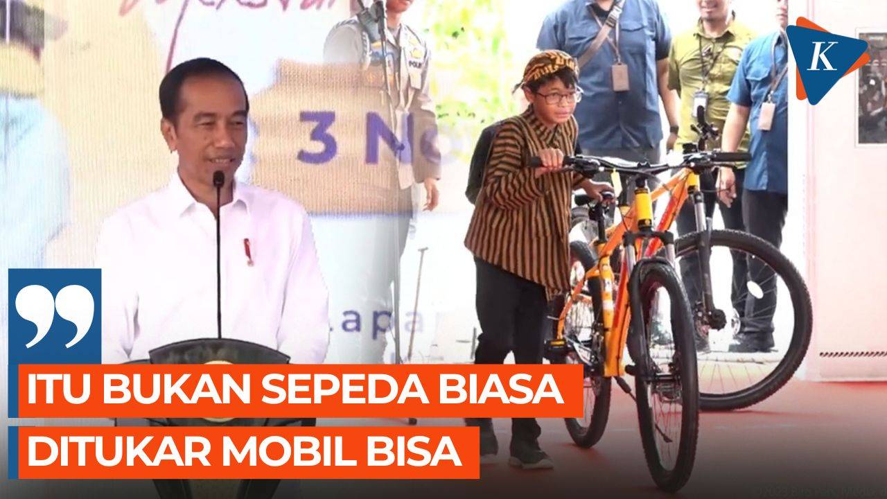 Beri Hadiah Sepeda ke Siswa SD, Jokowi: Bukan Sepeda Biasa, Ditukar ...