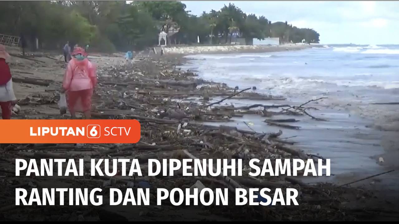Angin Musim Barat, Pantai Kuta Kembali Dipenuhi Sampah Ranting dan ...