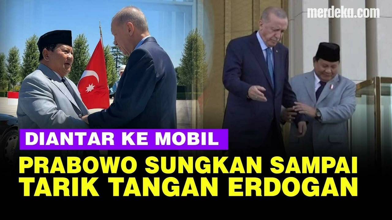 Adab Prabowo Sungkan Diantar ke Mobil, Tangan Presiden Erdogan Ditarik ...