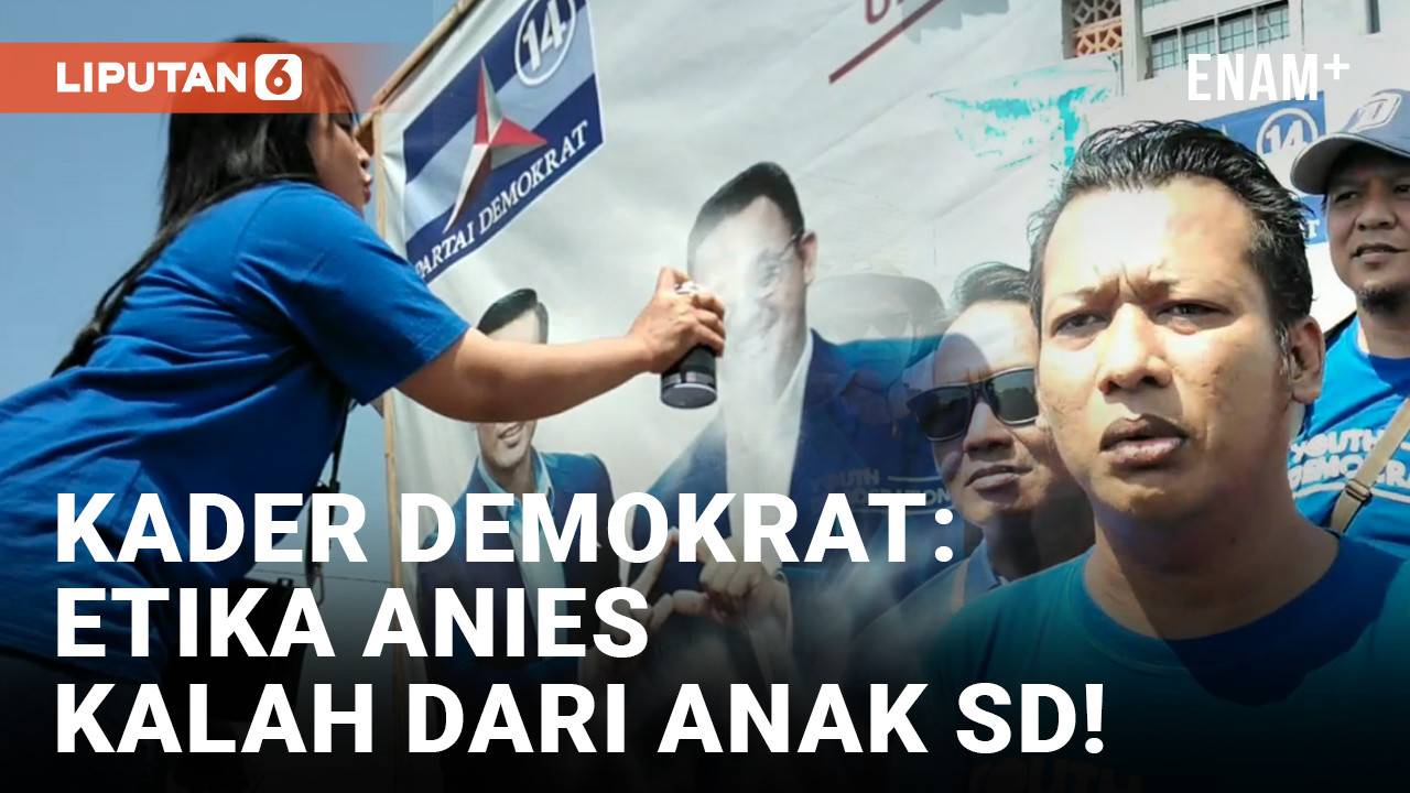 Kader Demokrat Kota Pasuruan Coreti Wajah Anies di Baliho - LiputanEnam | Vidio