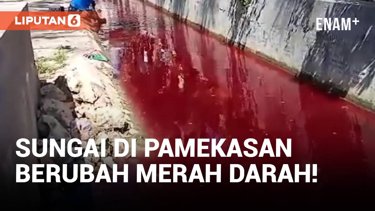 Ngeri! Air Sungai di Pamekasan Berubah Warna Menjadi Merah Darah ...