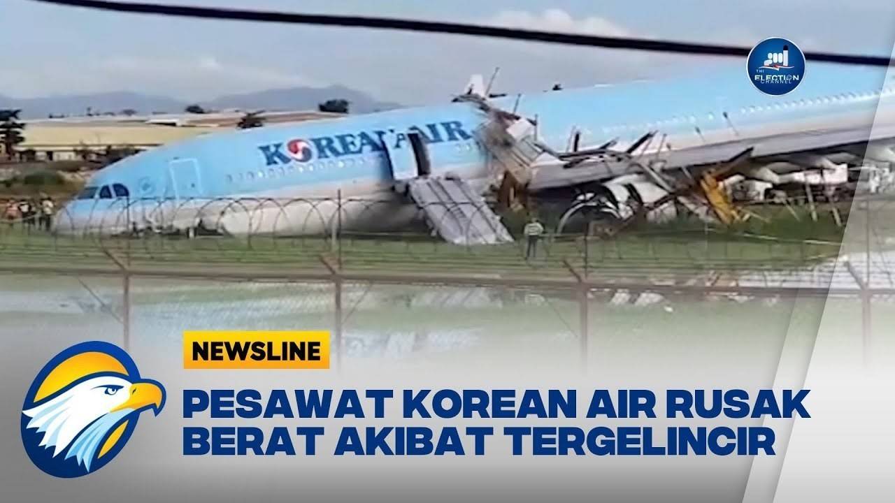 Pesawat Korean Air Rusak Berat Akibat Tergelincir di Bandara Filipina ...