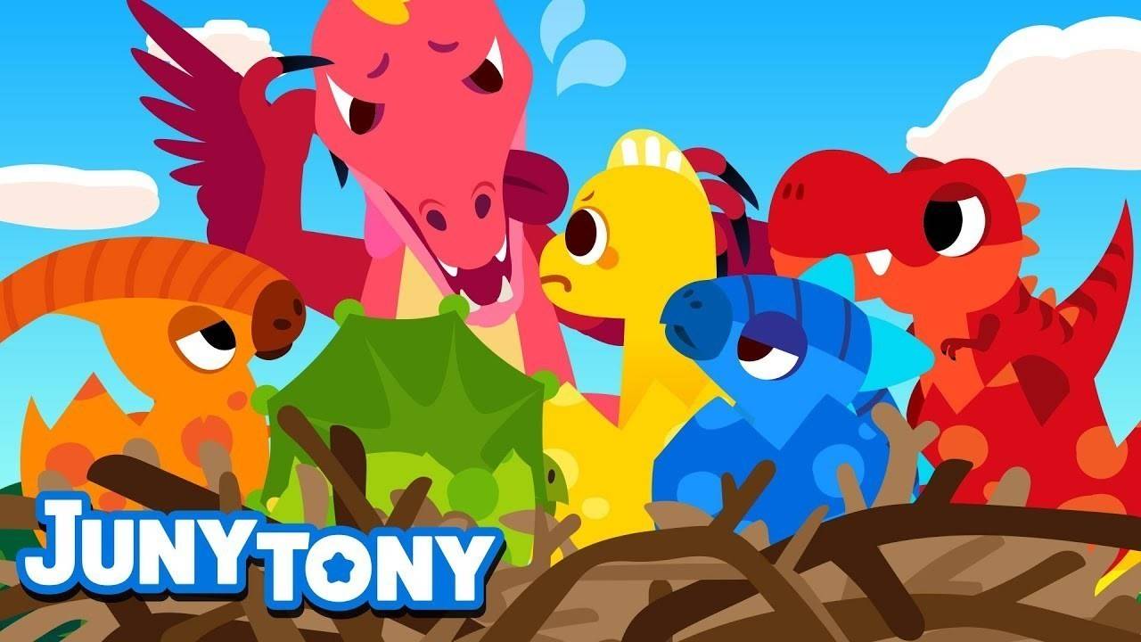 JunyTony - Colors Songs for Kids - Colorful Dinosaur Eggs (2022) | Vidio