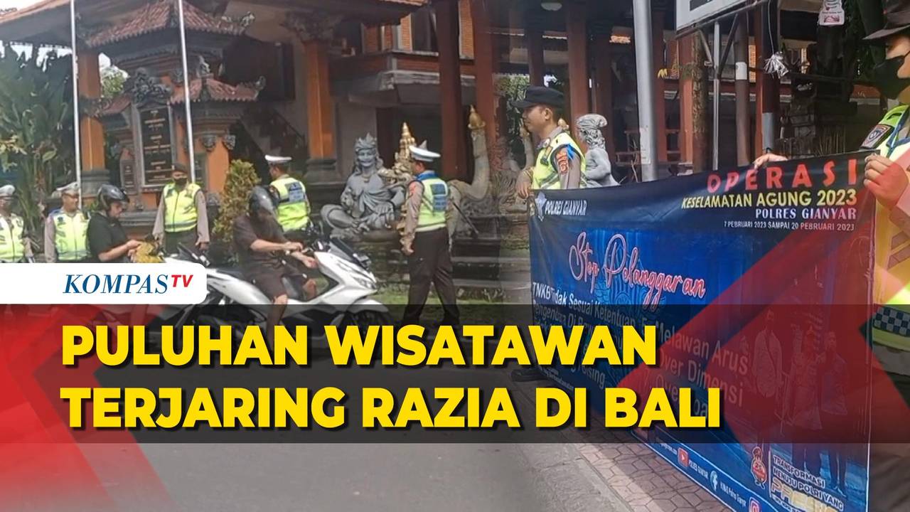 Tak Pakai Helm, Puluhan Wisatawan di Bali Terjaring Razia Polisi Lalu Lintas - Kompas TV | Vidio