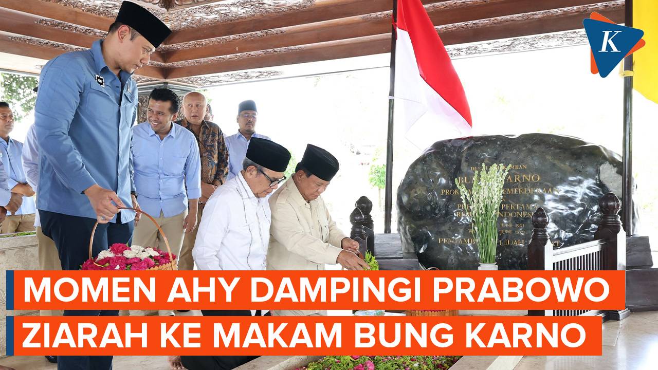 Prabowo Ziarah ke Makam Bung Karno Didampingi AHY - Kompascom | Vidio