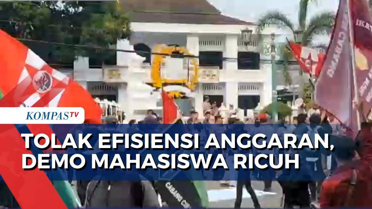 Tolak Efisiensi Anggaran, Demo Mahasiswa di Depan Kantor DPRD Cirebon Ricuh - Kompas TV | Vidio
