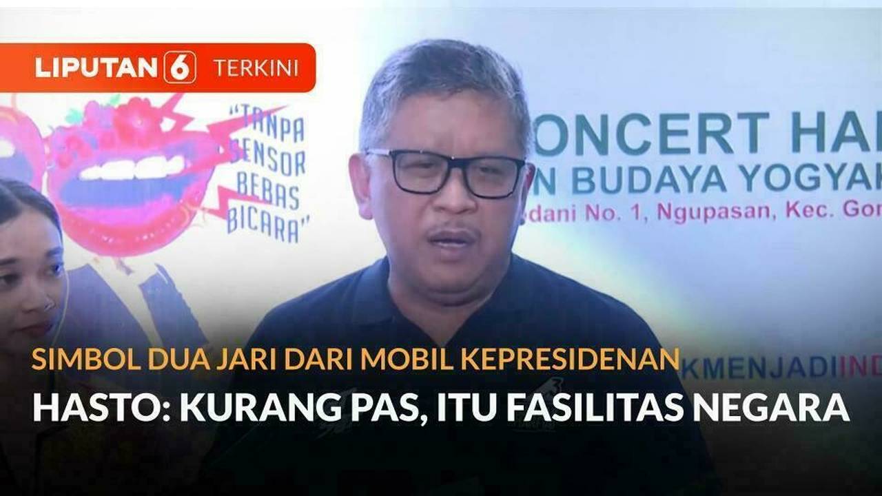 Hasto Tanggapi Simbol Dua Jari dari Mobil Kepresidenan | Liputan 6 ...