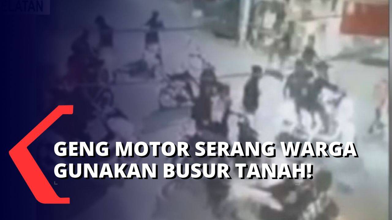 Aksi Brutal Sekelompok Geng Motor Serang Warga, Seorang Pemuda Tiba-Tiba Keluarkan Busur Panah ...