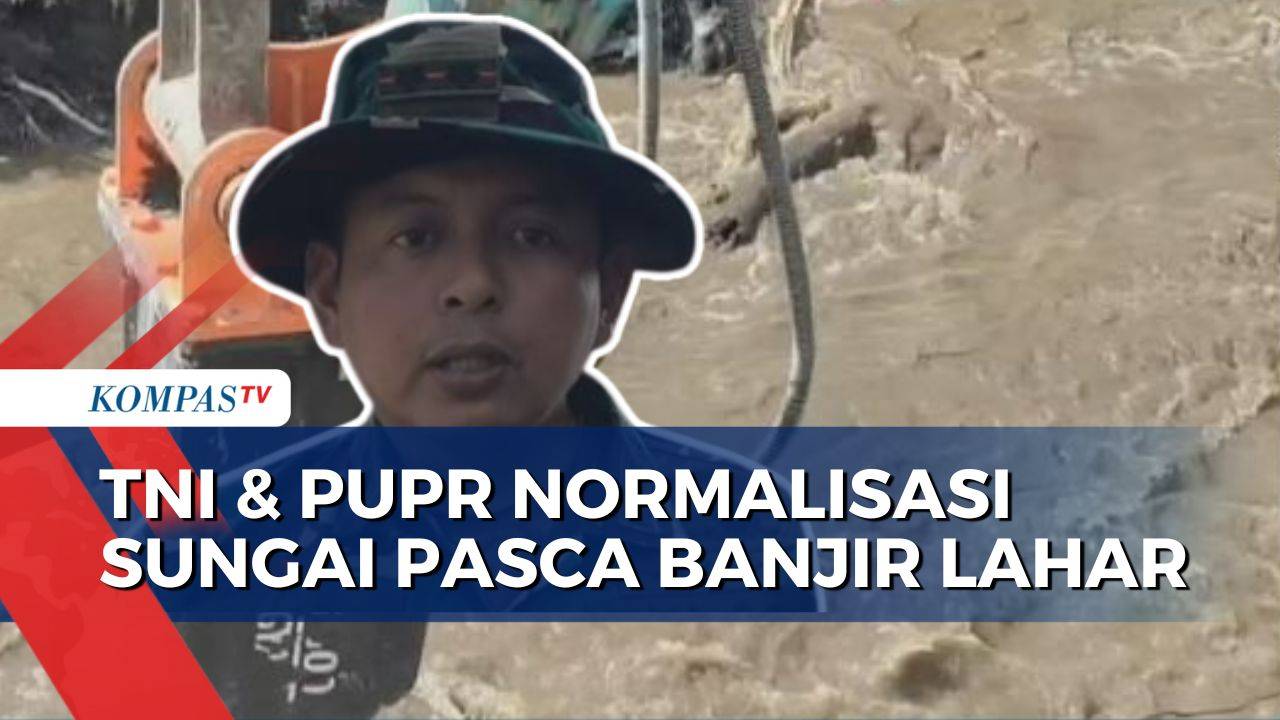 TNI dan PUPR Lakukan Pembersihan dan Normalisasi Aliran Sungai di Agam Pasca Banjir Lahar ...