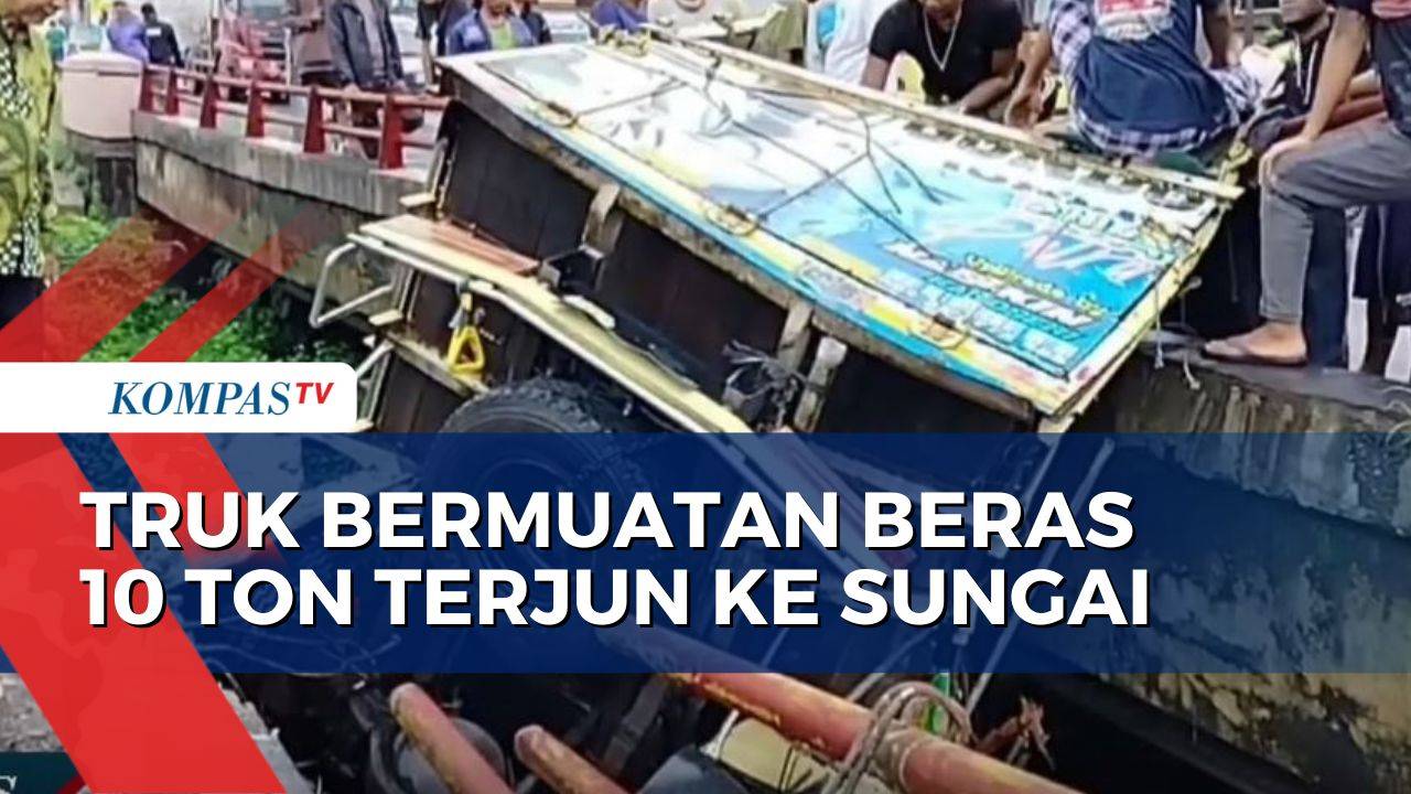 Truk Pengangkut Beras 10 Ton dari Cirebon Menuju Jakarta Terjun ke ...