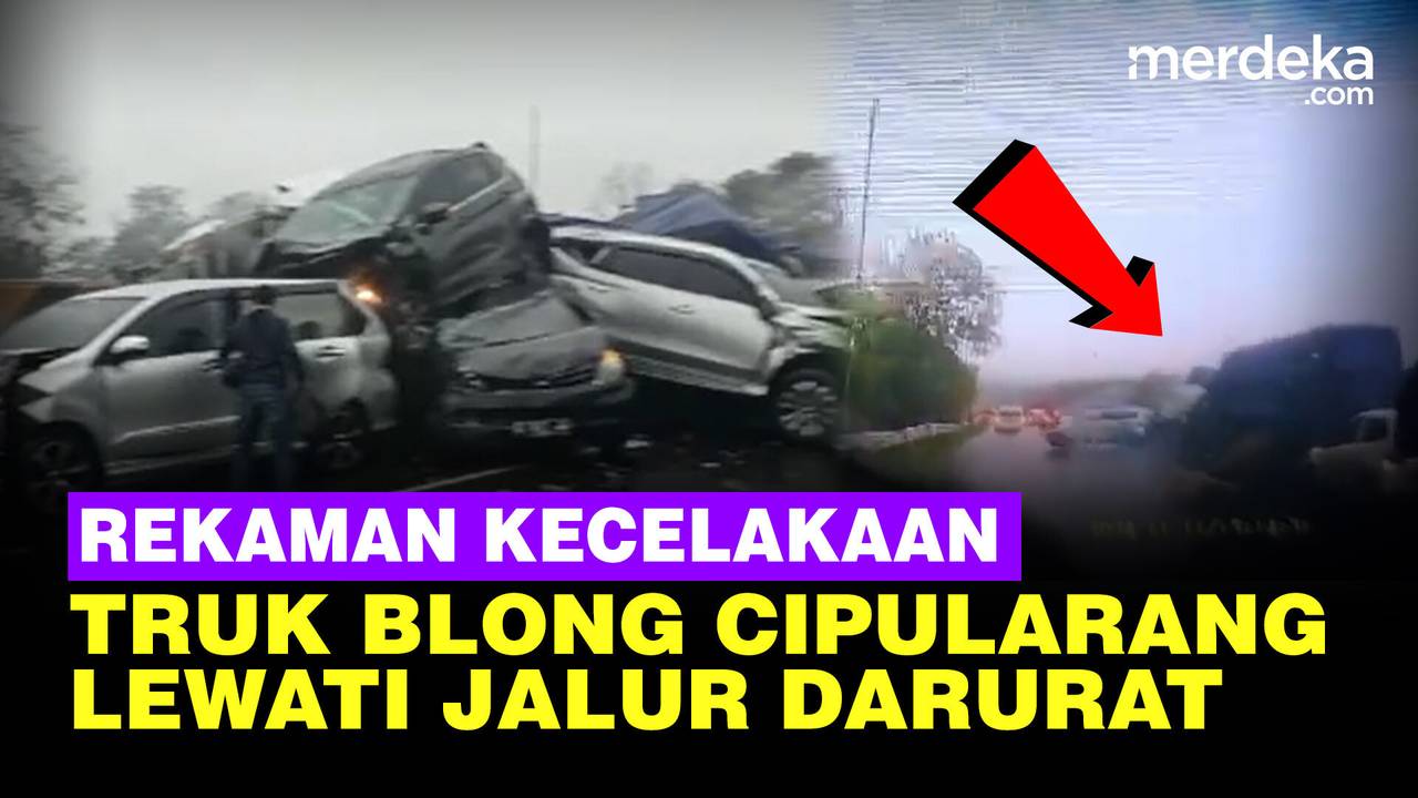 Detik-Detik Rekaman Truk Blong Kecelakaan di Tol Cipularang, Lewati Jalur Darurat - merdeka | Vidio