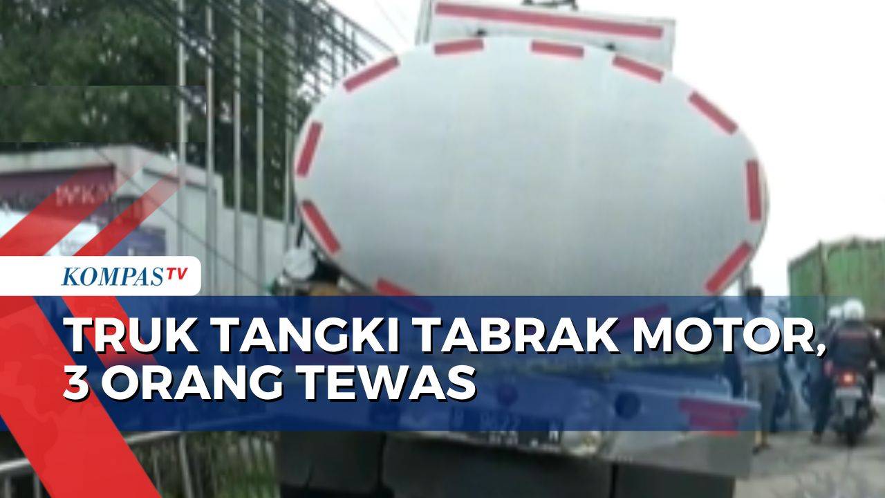 Rem Blong, Truk Tangki Muatan Bahan Kimia Tabrak 5 Sepeda Motor di ...
