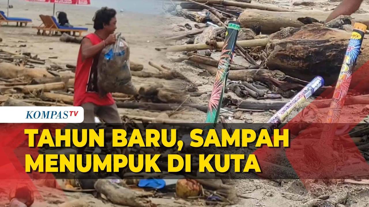 Perayaan Tahun Baru 2025, Sampah Bungkus Makanan dan Kembang Api ...