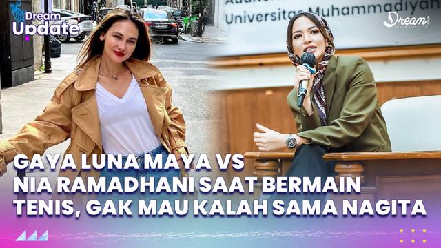 Gaya Luna Maya VS Nia Ramadhani saat Bermain Tenis, Gak Mau Kalah Sama Nagita | Enamplus