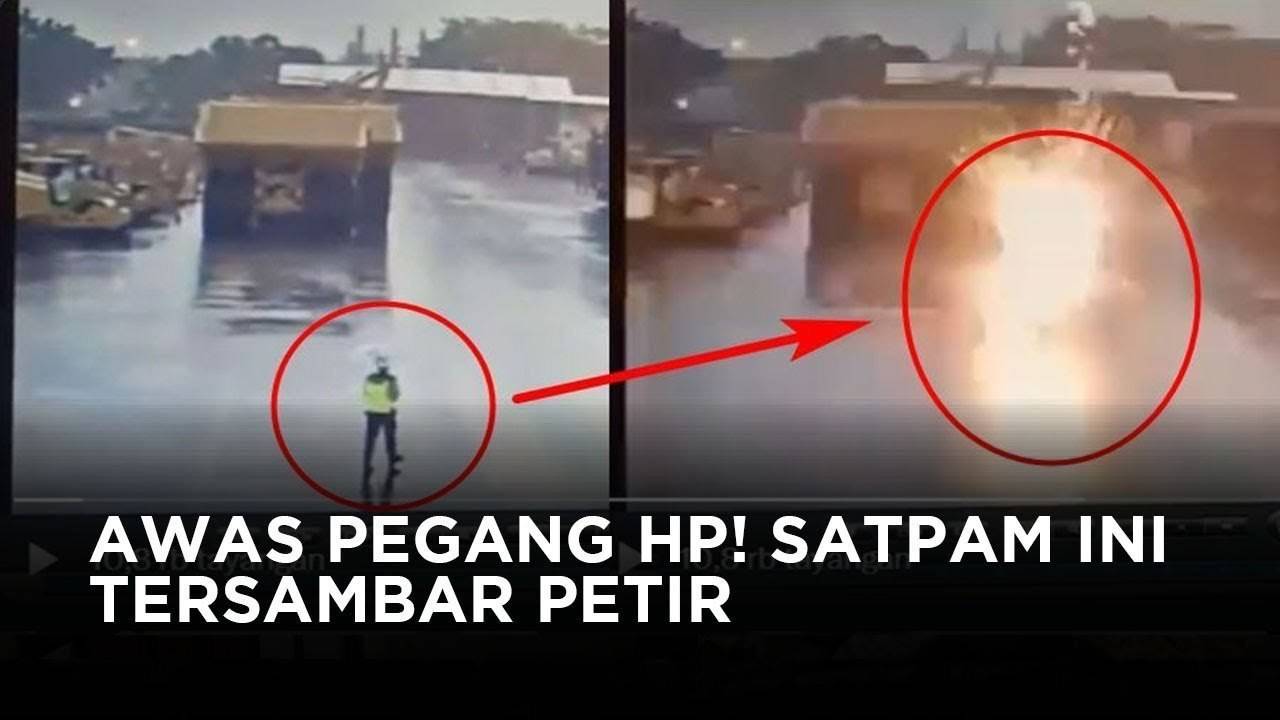 Detik detik Satpam Tersambar Petir Ketika Memegang HT - visualtvdotlive ...