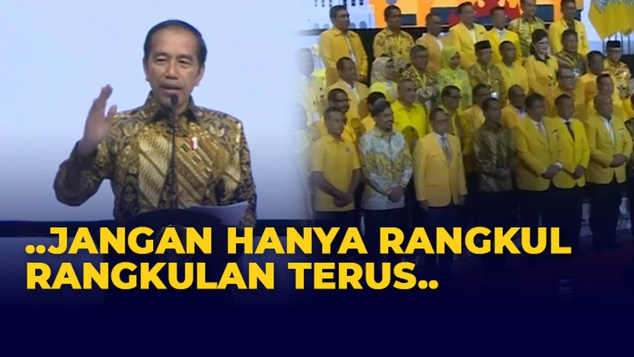 Momen Jokowi Sindir KIB di HUT Golkar: Jangan Hanya Rangkul-rangkulan ...