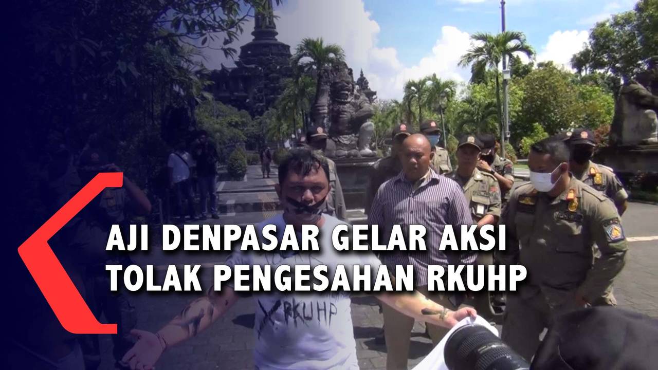 AJI Denpasar Gelar Aksi Tolak Pengesahan RKUHP - Kompas TV | Vidio