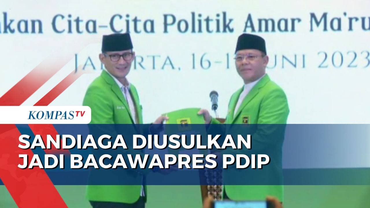 Resmi Gabung ke PPP, Sandiaga Uno Diusulkan Jadi Bakal Cawapres PDIP - Kompas TV | Vidio