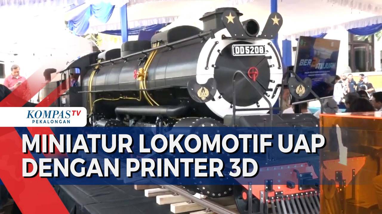Miniatur Lokomotif Uap DD52 Dibuat dengan Printer 3D di Stasiun Tawang - Kompas TV | Vidio