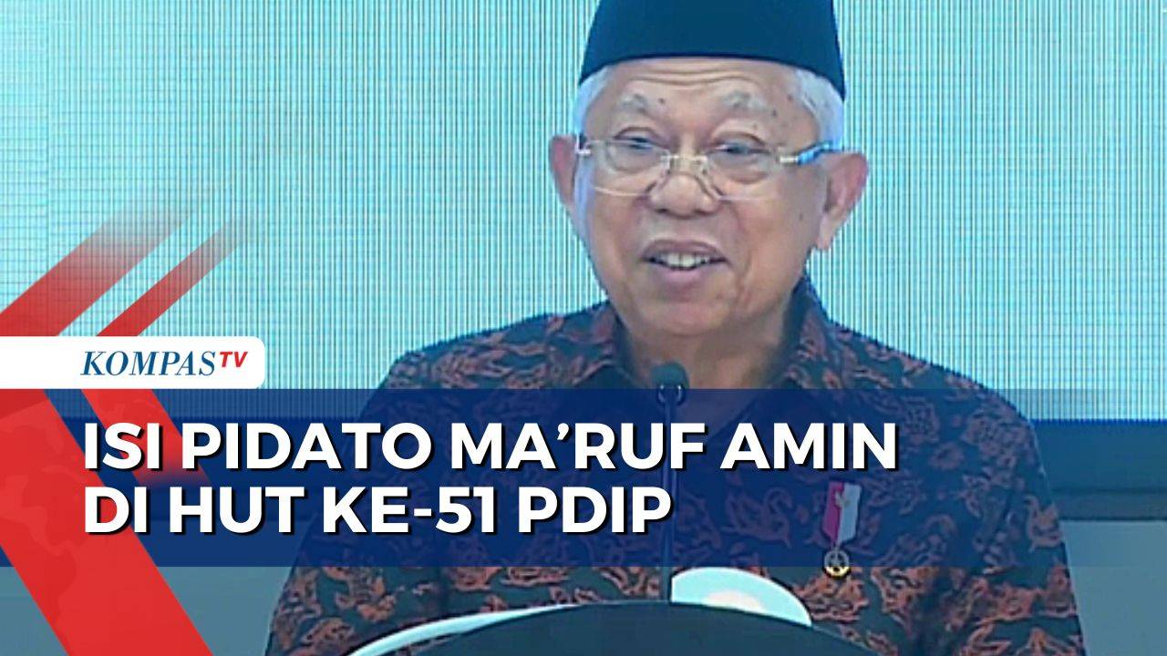 Begini Pujian Wapres Ma'ruf saat Pidato di HUT Ke-51 PDIP, Singgung ...