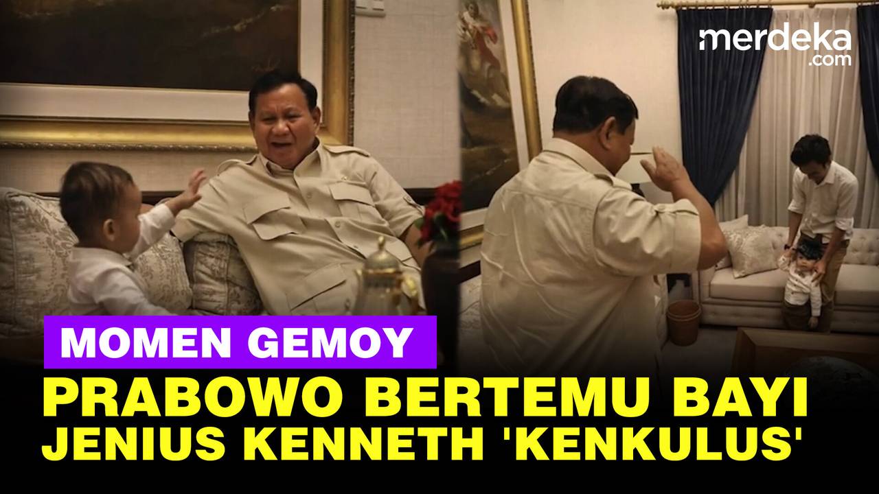 Momen Lucu Pertemuan Prabowo dan Bayi Jenius Kenneth 'Kenkulus', Terima ...