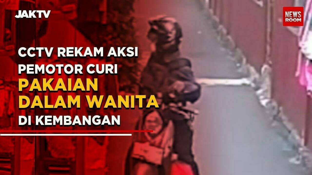 CCTV Rekam Aksi Pemotor Curi Pakaian Dalam Wanita Di kembangan - jaktv.official | Vidio