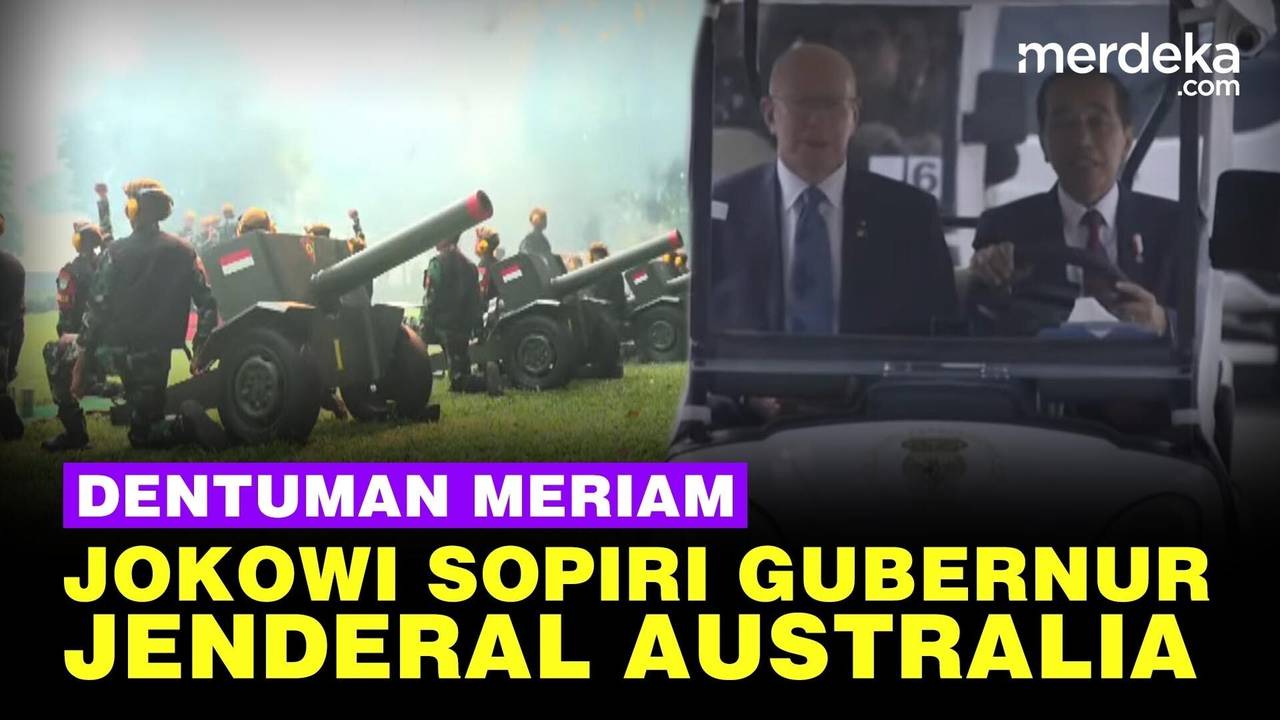 TNI Dentumkan Meriam, Sambutan Meriah Jokowi Sopiri Gubernur Jenderal Australia di Istana ...