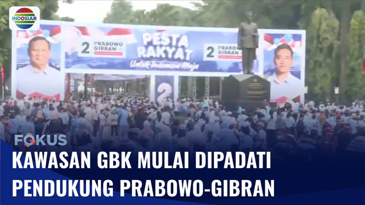 GBK Mulai Dipadati Pendukung, Prabowo-Gibran Akan Bagi-bagi Susu ke Para Relawan | Fokus ...