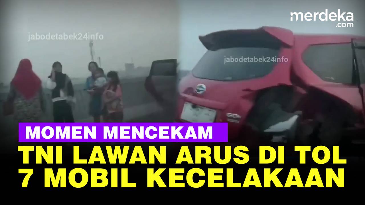Momen Mencekam Usai TNI Lawan Arah di Tol MBZ, 7 Mobil Kecelakaan ...