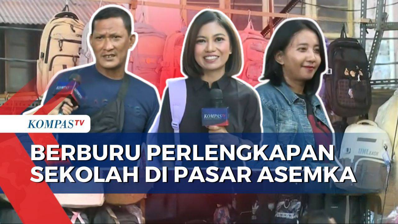Tahun Ajaran Baru, Orangtua-Anak Buru Perlengkapan Sekolah di Pasar ...