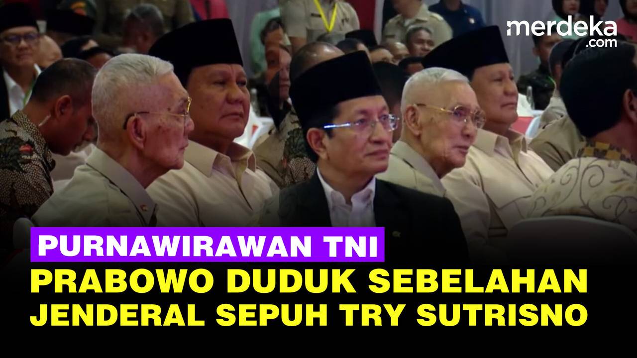 Momen Prabowo & Jenderal Sepuh Try Sutrisno Satu Meja Halal Bihalal Purnawirawan TNI - merdeka