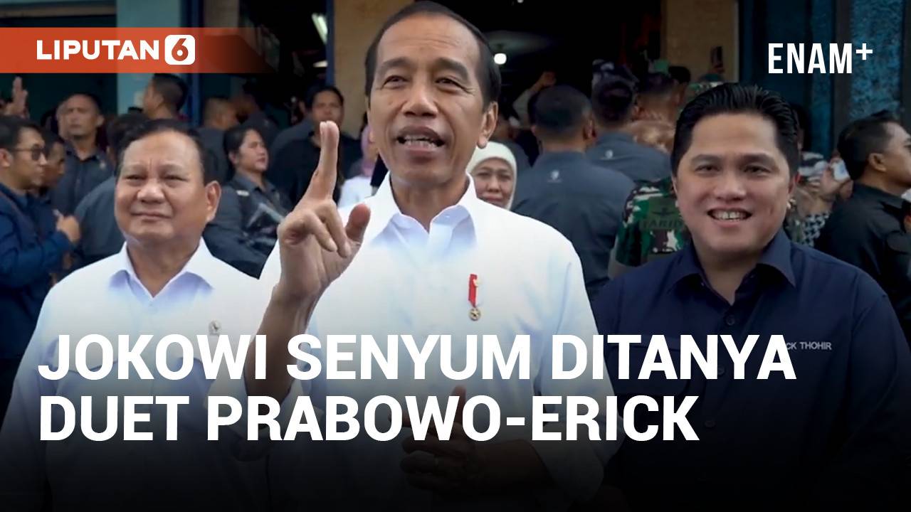 Presiden Jokowi Ajak Prabowo dan Erick Thohir Blusukan ke Pasar - LiputanEnam | Vidio
