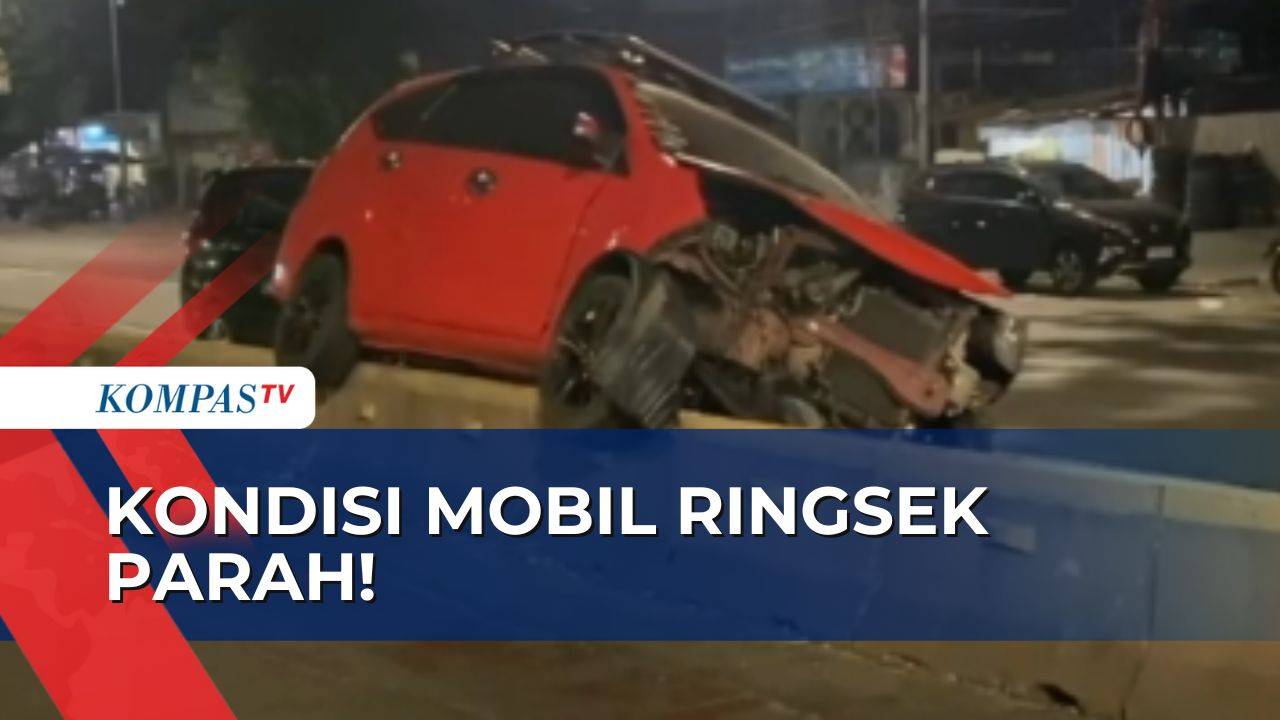 Diduga Sopir Mengantuk, Sebuah Minibus Tabrak Separator Busway di ...