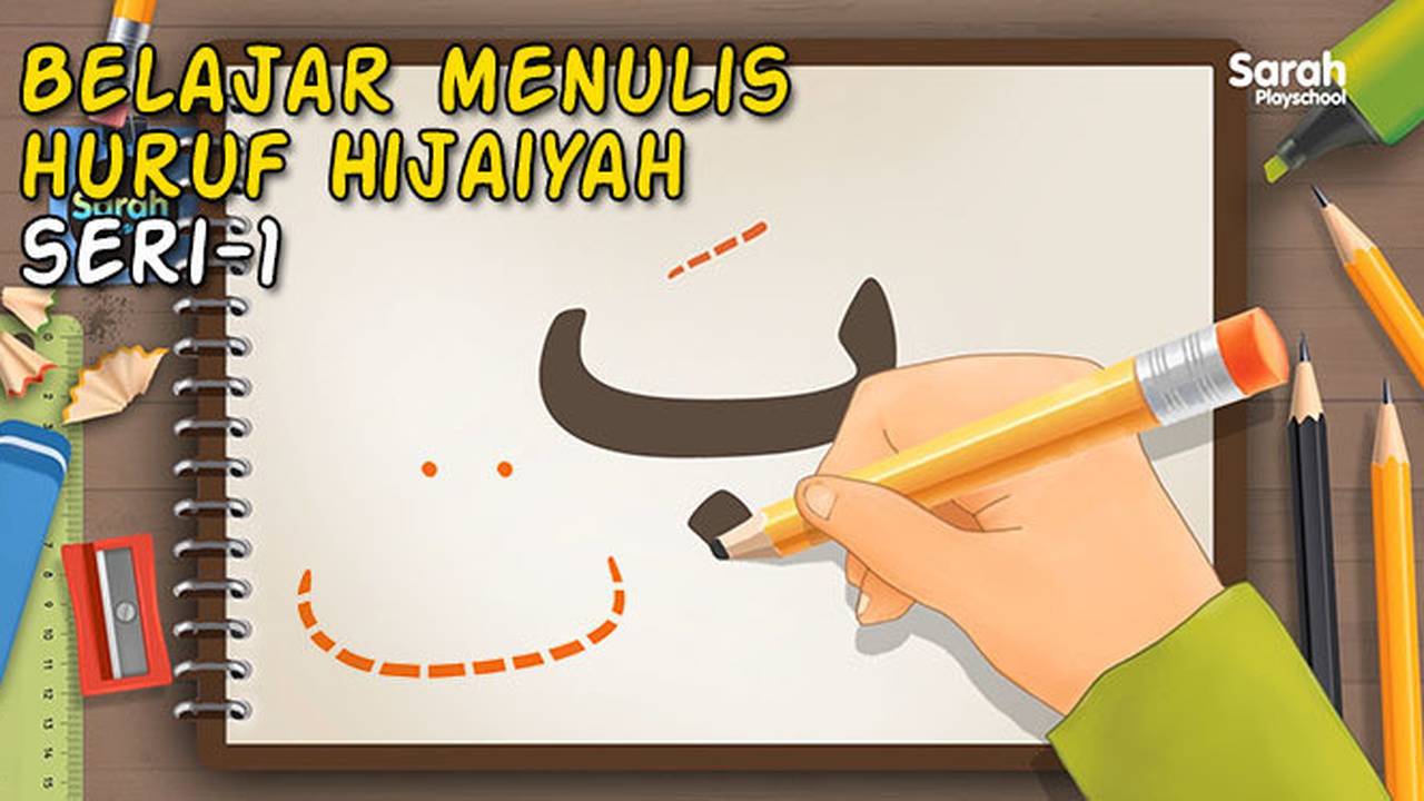 Belajar menulis huruf hijaiyah (seri-1) huruf ب (ba) dan ت (ta) dengan ...