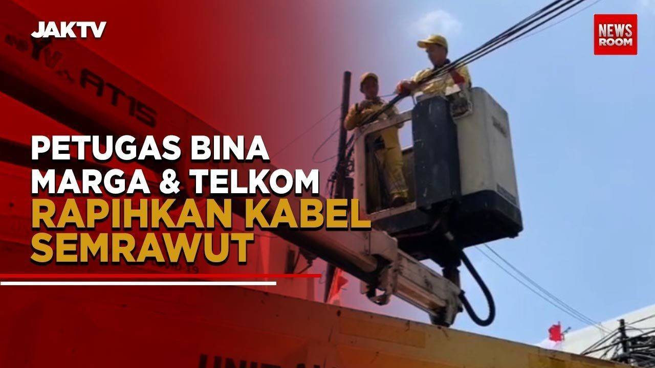 Petugas Bina Marga & Telkom Rapihkan Kabel Semrawut - jaktv.official ...