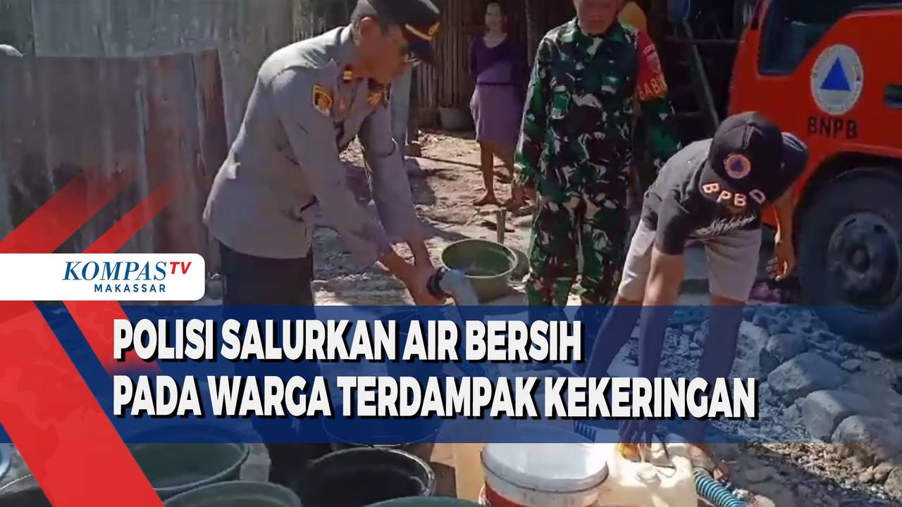 Polisi Salurkan Air Bersih Pada Warga Terdampak Kekeringan - Kompas TV | Vidio