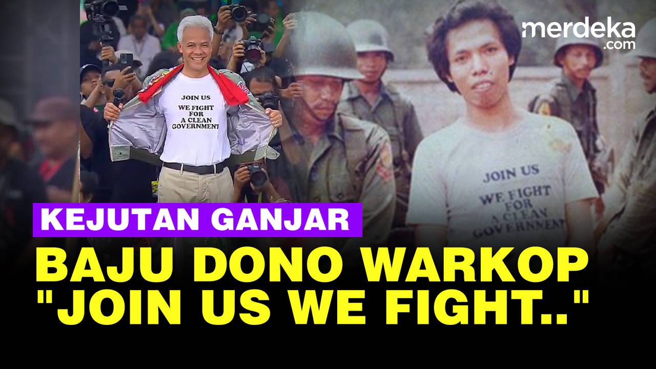 Ganjar Pakai Baju Dono Wakop DKI 'Join Us We Fight For a Clean Government' - merdeka | Vidio