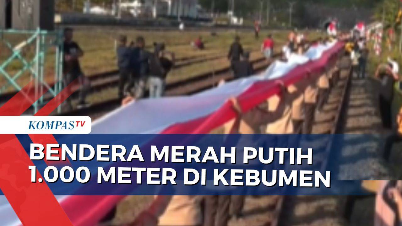HUT ke-78 RI, 500 Relawan Bentangkan Bendera Merah Putih Sepanjang 1 Km ...