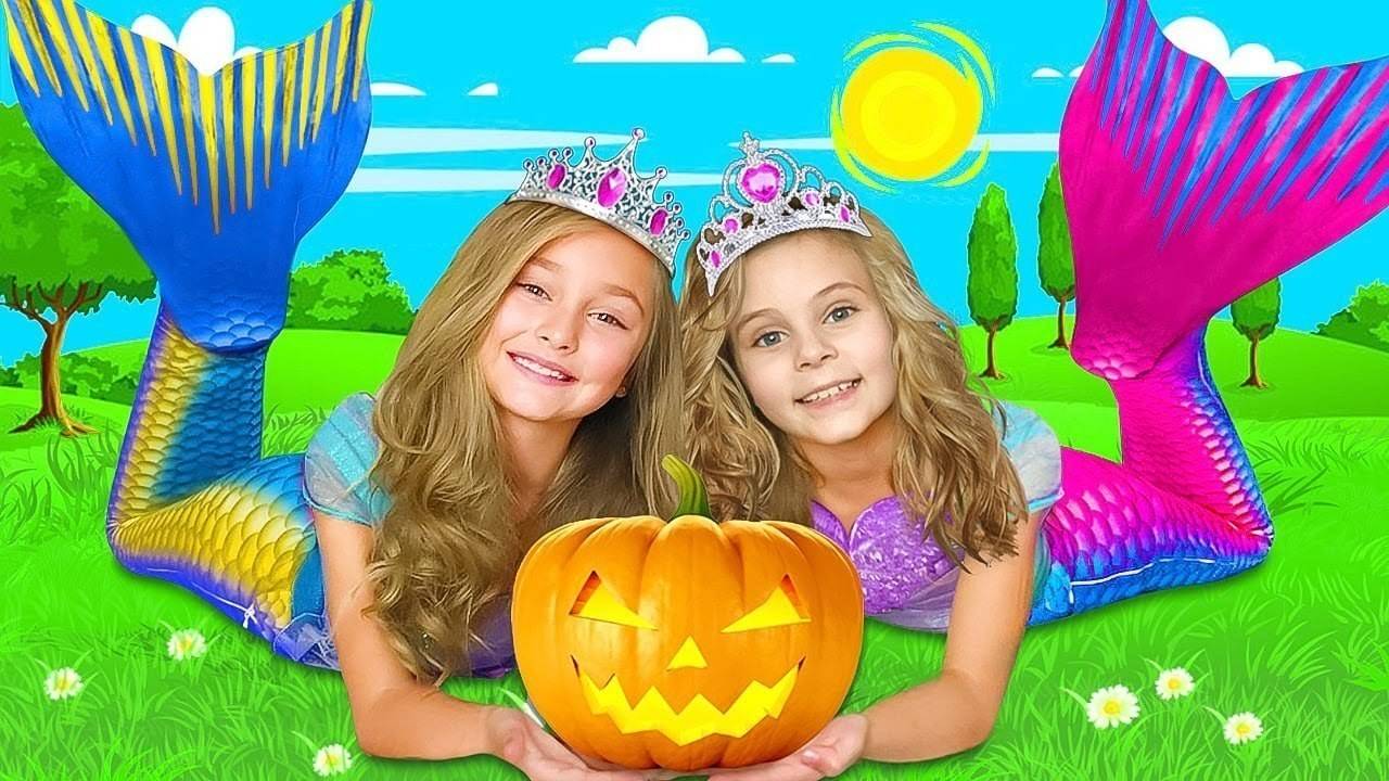 Teman Sasha berpura-pura berubah menjadi putri duyung halloween | Vidio