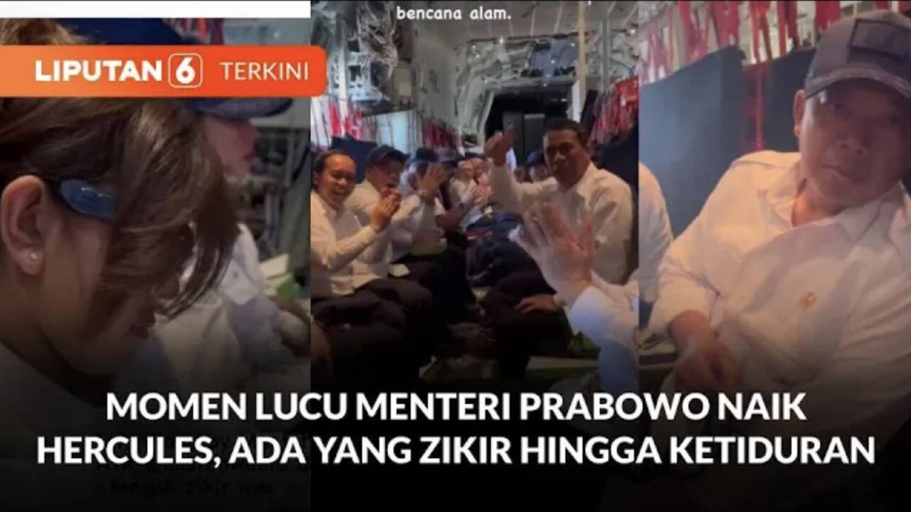 Momen Lucu Menteri Prabowo Naik Hercules, Ada yang Tak Henti Zikir ...