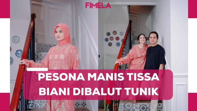 Pesona Tissa Biani dalam Balutan Tunik dan Hijab di Tasyakuran Rumah ...