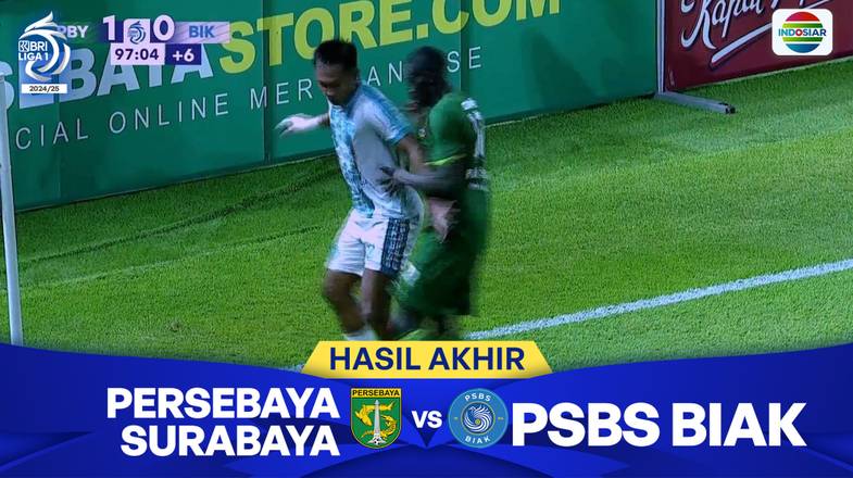 Hasil Akhir Pertandingan - Persebaya Surabaya vs PSBS Biak | BRI Liga 1 2024/25 | Vidio